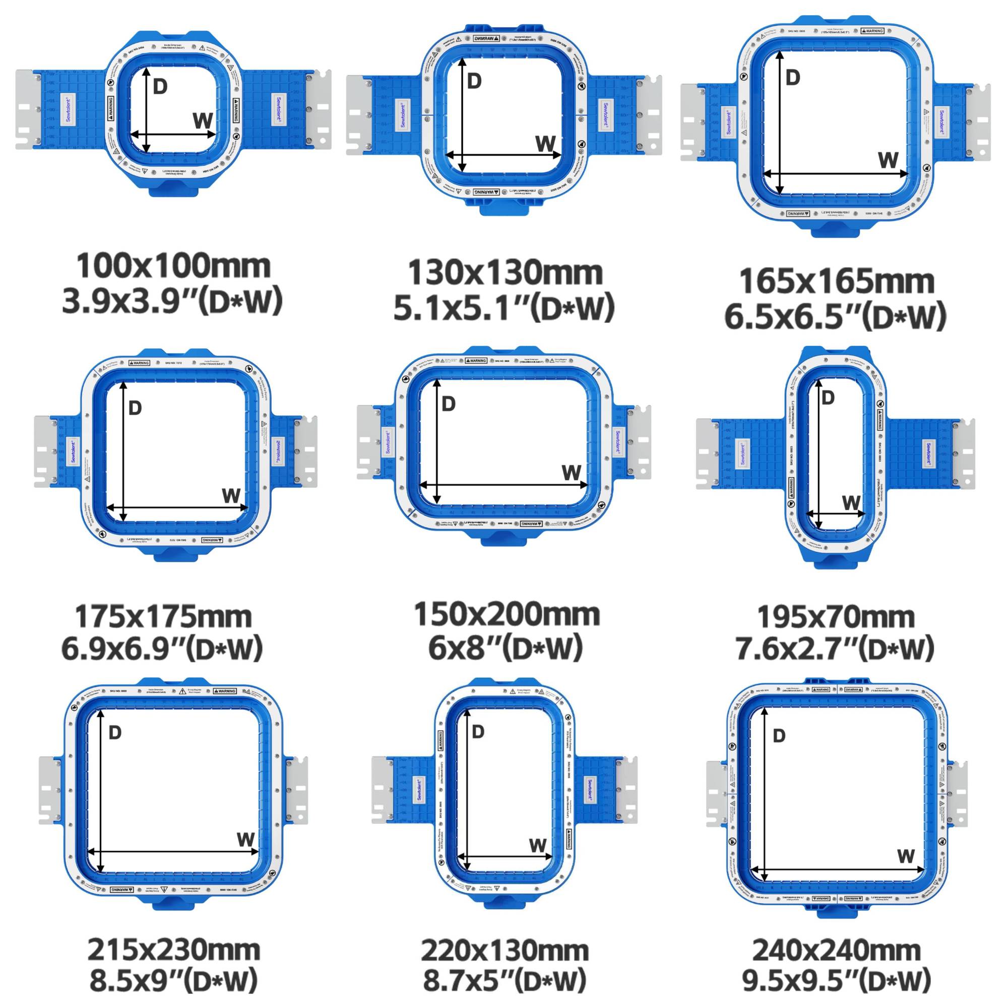 Sewtalent Magnetic Hoops for Tajima SAI Embroidery Machine – 3.9″×3.9 ...